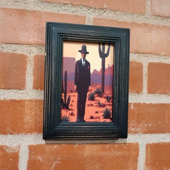 Neon Nicho | Art | 8 Bit Don Corleone The Godfather In Desert Framed ...
